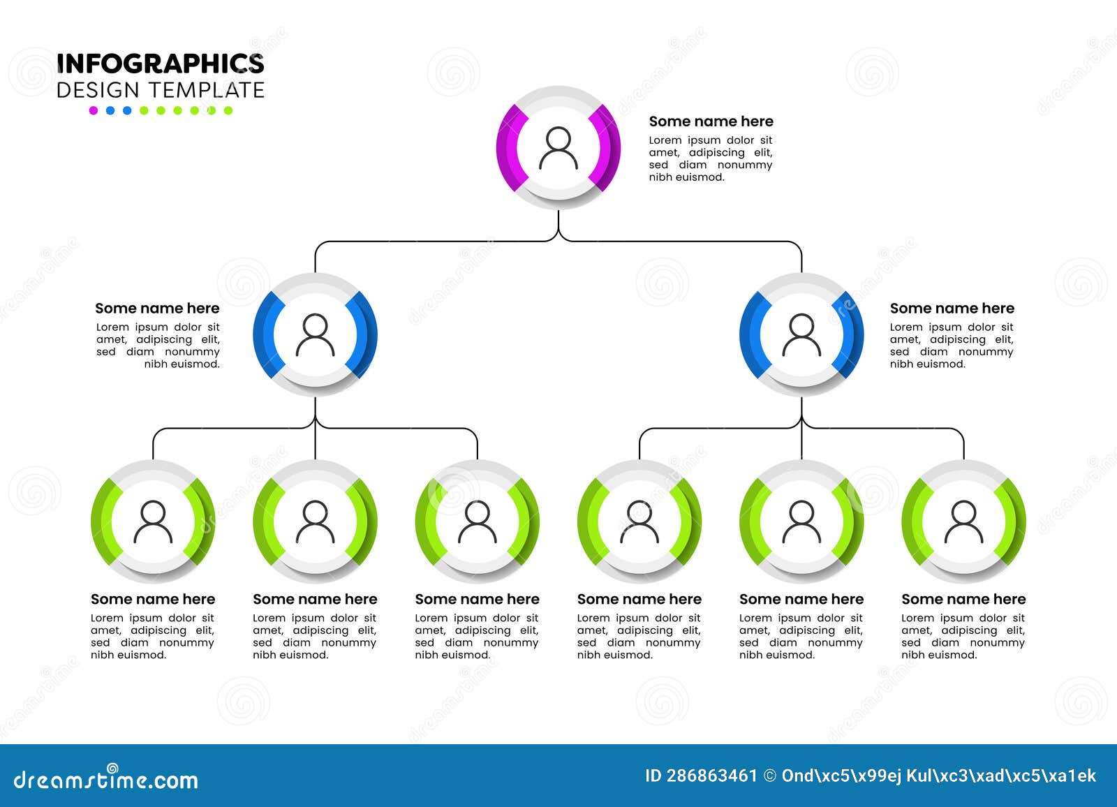 Infographic Template. Company Hierarchy with Three Levels and Persons ...