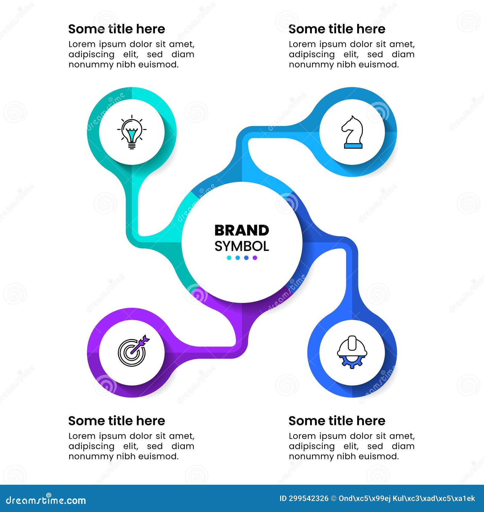 Infographic Template. 4 Connected Circles with a Title in the Middle ...