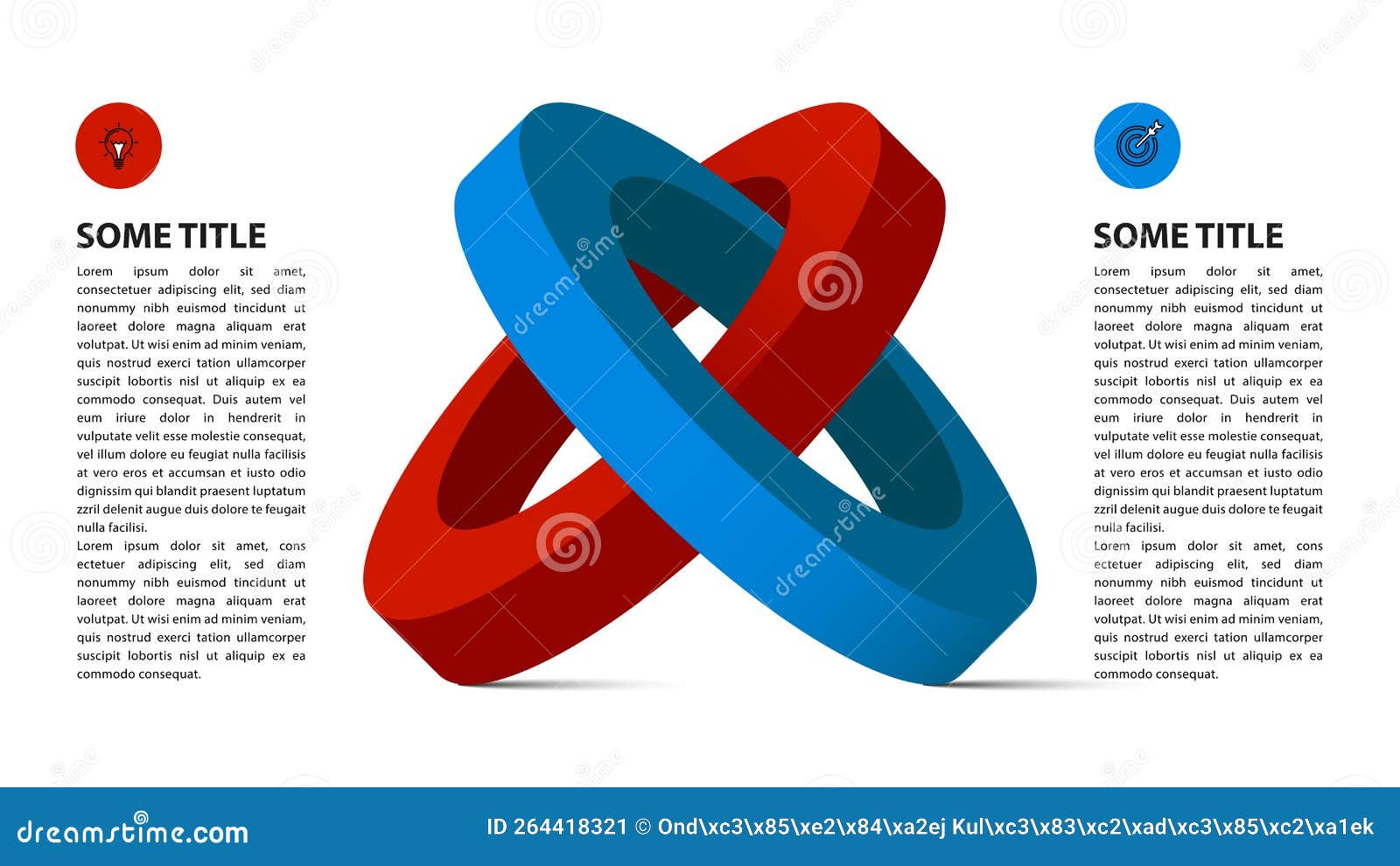 Infographic Template. 2 3d Connected Rings. Vector Stock Vector ...
