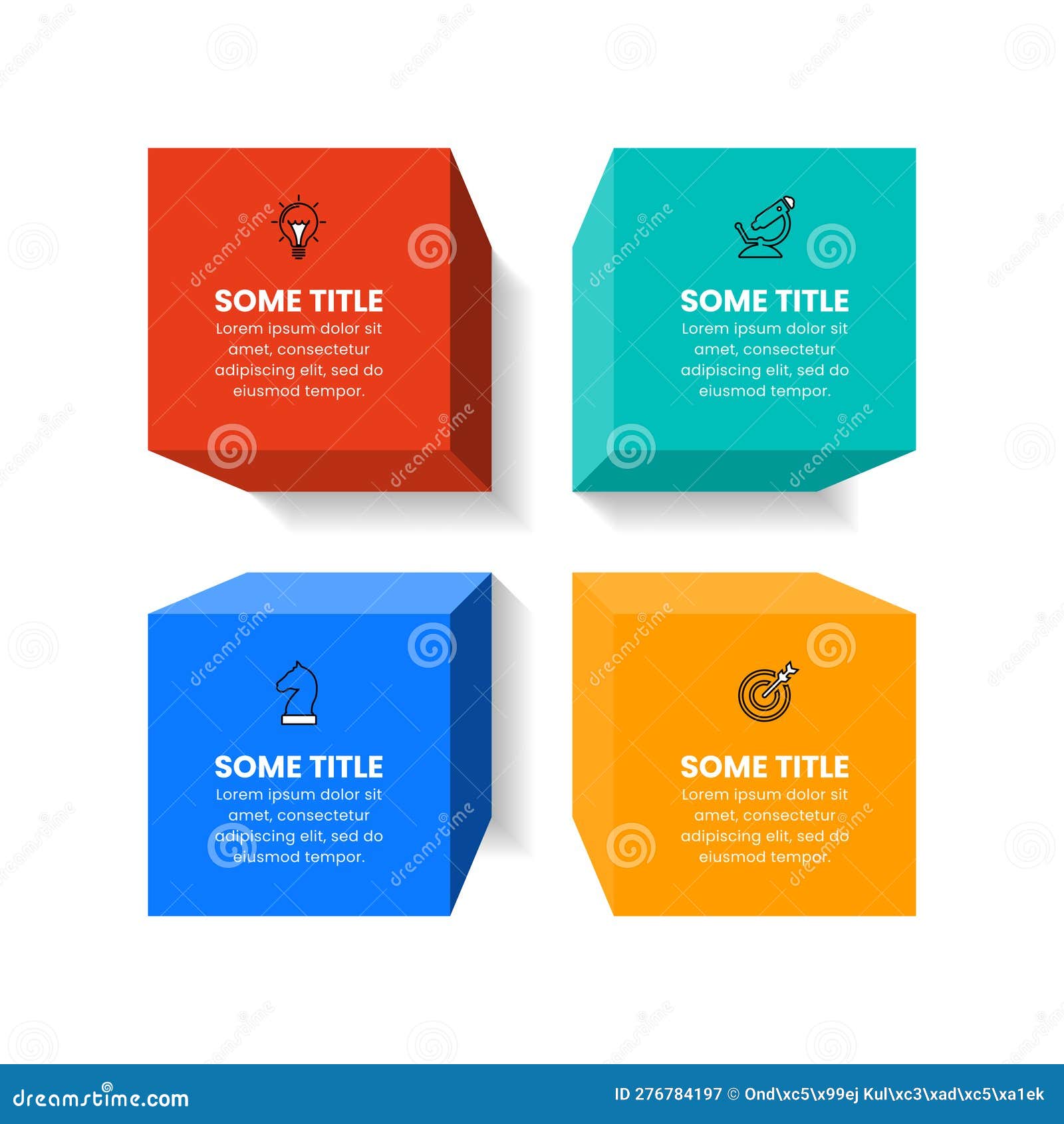 Infographic Template. 4 3d Cubes with Icons and Text Stock Vector ...