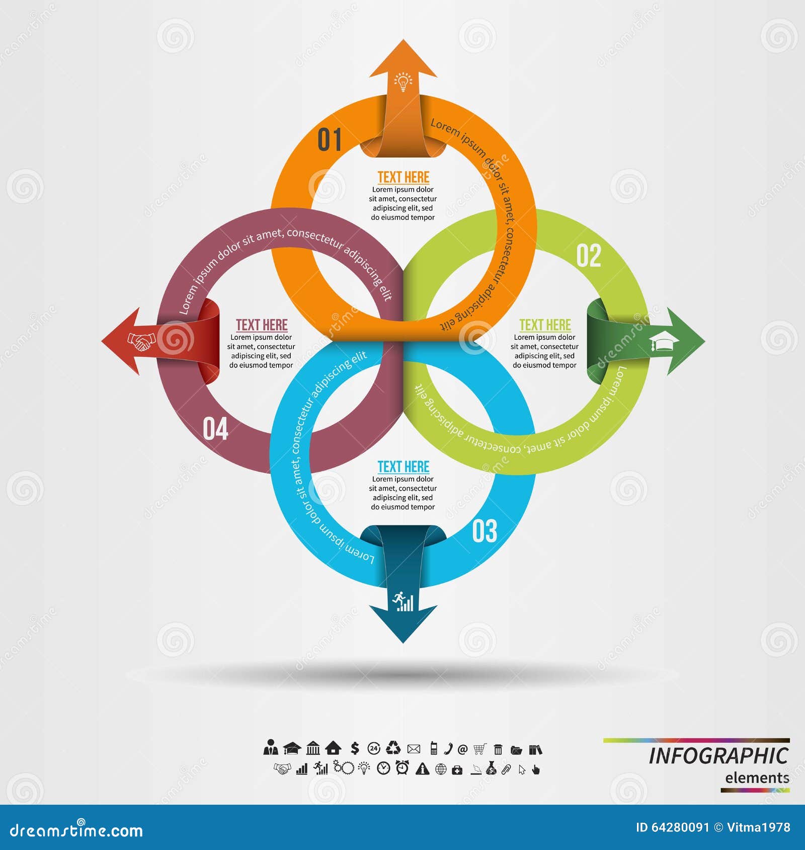Infographic Template . Design Concept for Presentation, Round Chart or ...