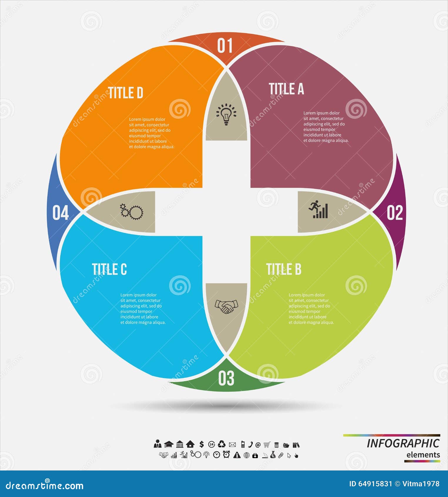 Infographic Template . Design Concept for Presentation, Round Chart or ...