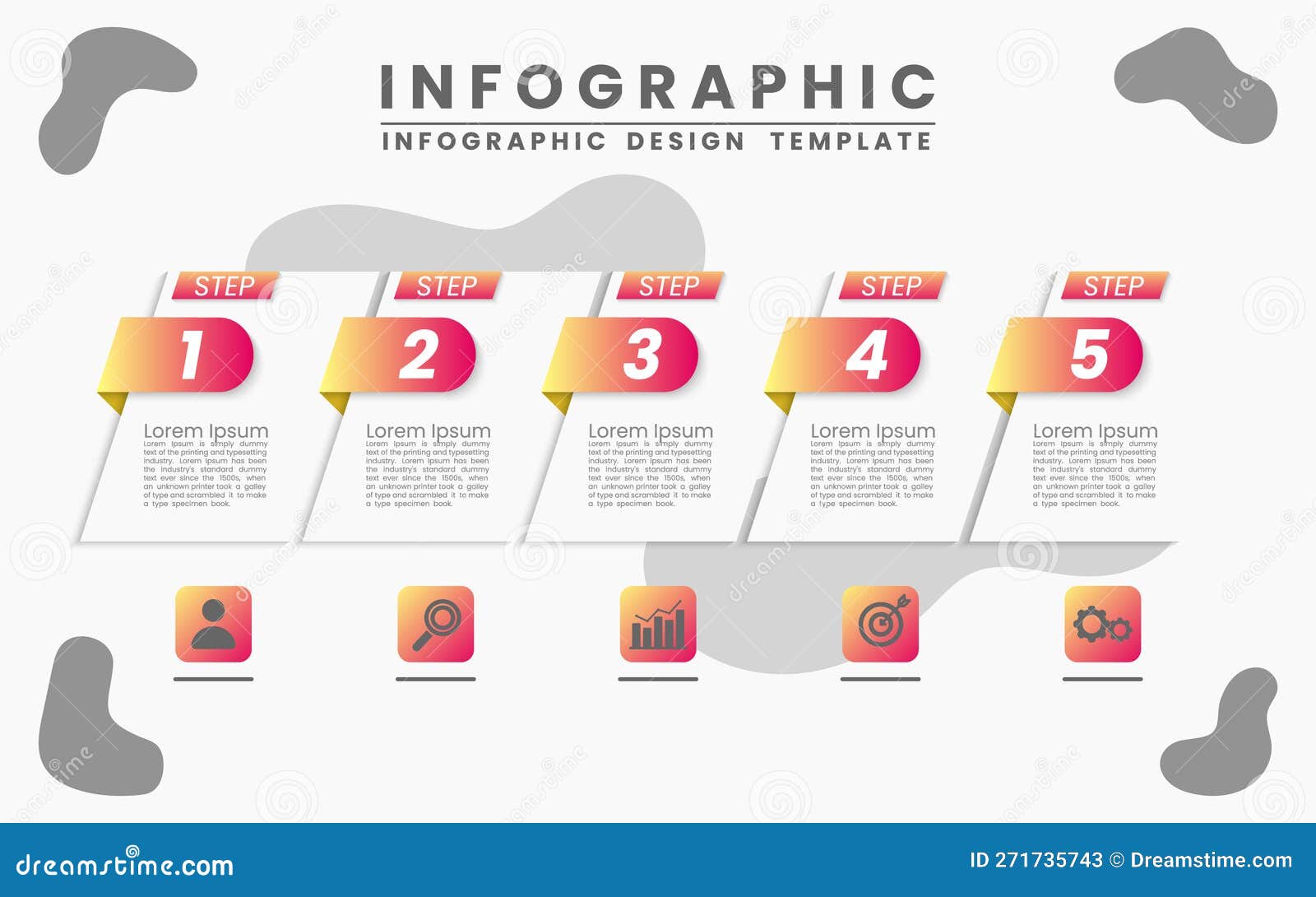 Infographic Template Design with Icons and 5 Options or Steps. Square ...