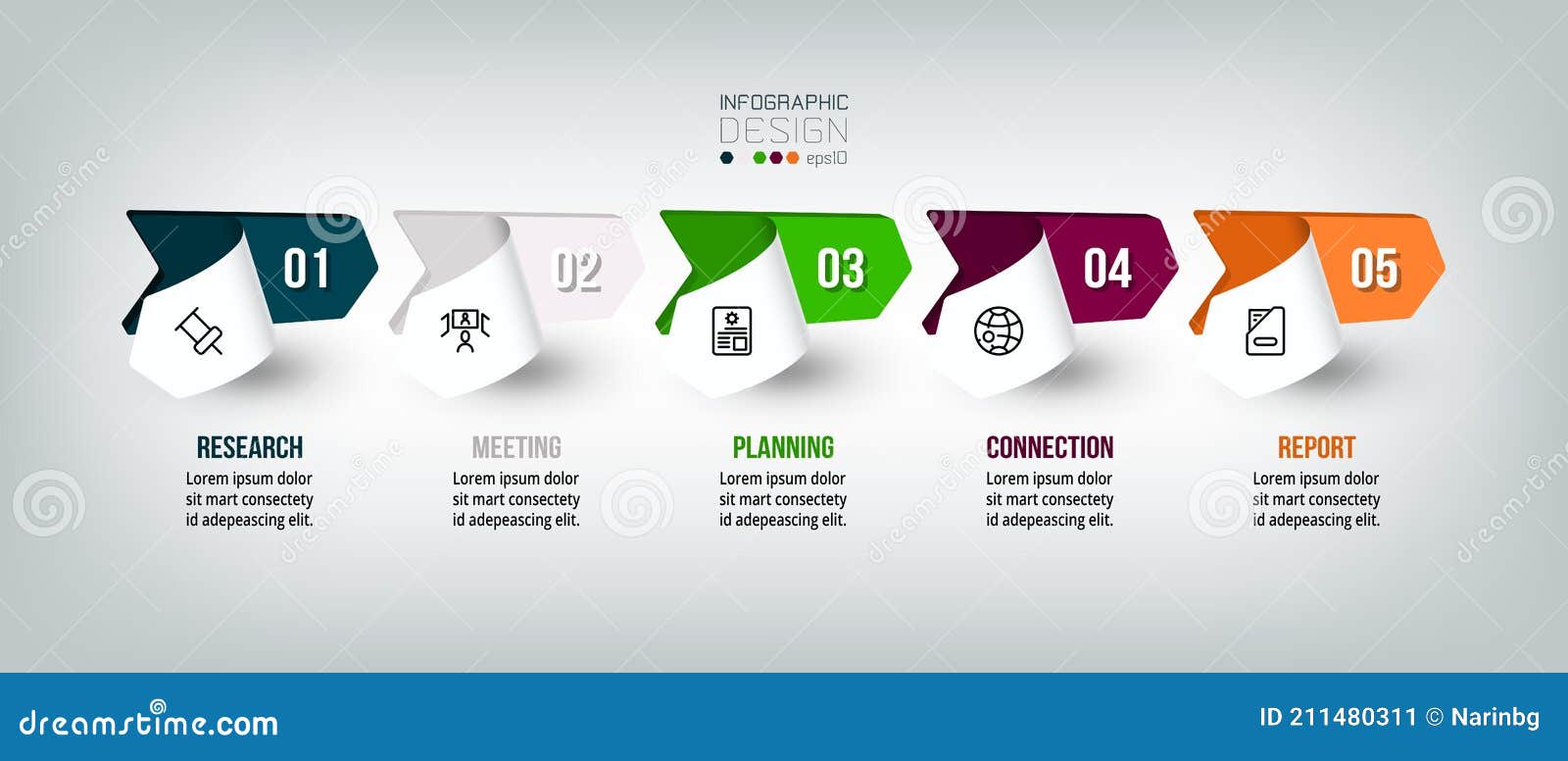 Infographic Template Design with Step or Option Stock Vector ...