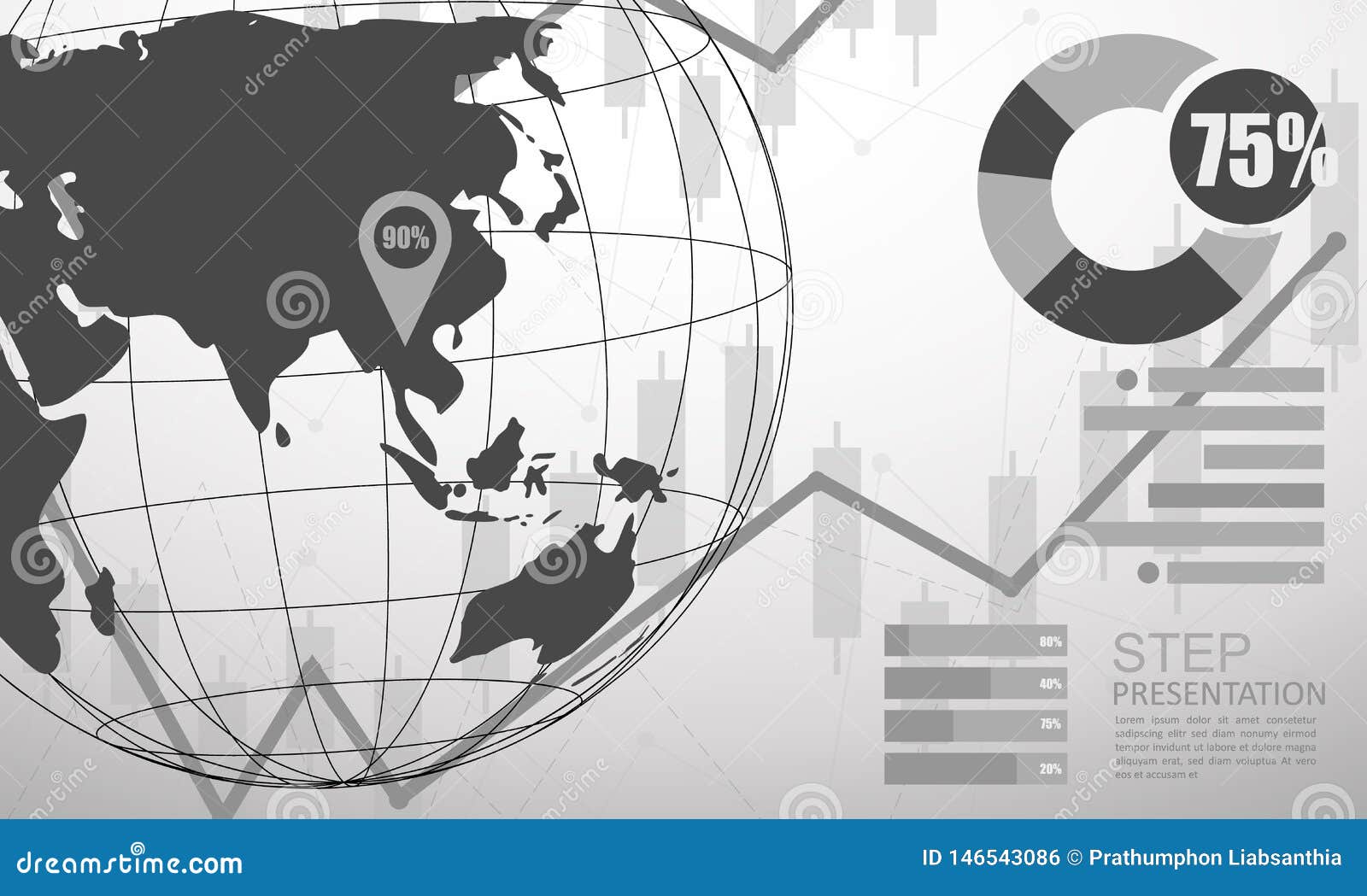 Infographic Template for Diagram Gobal Network Connection. World Map ...