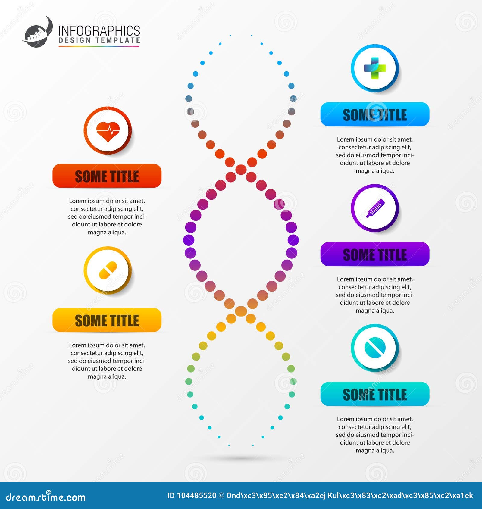 Infographic Template with DNA Structure. Science Concept Stock Vector ...