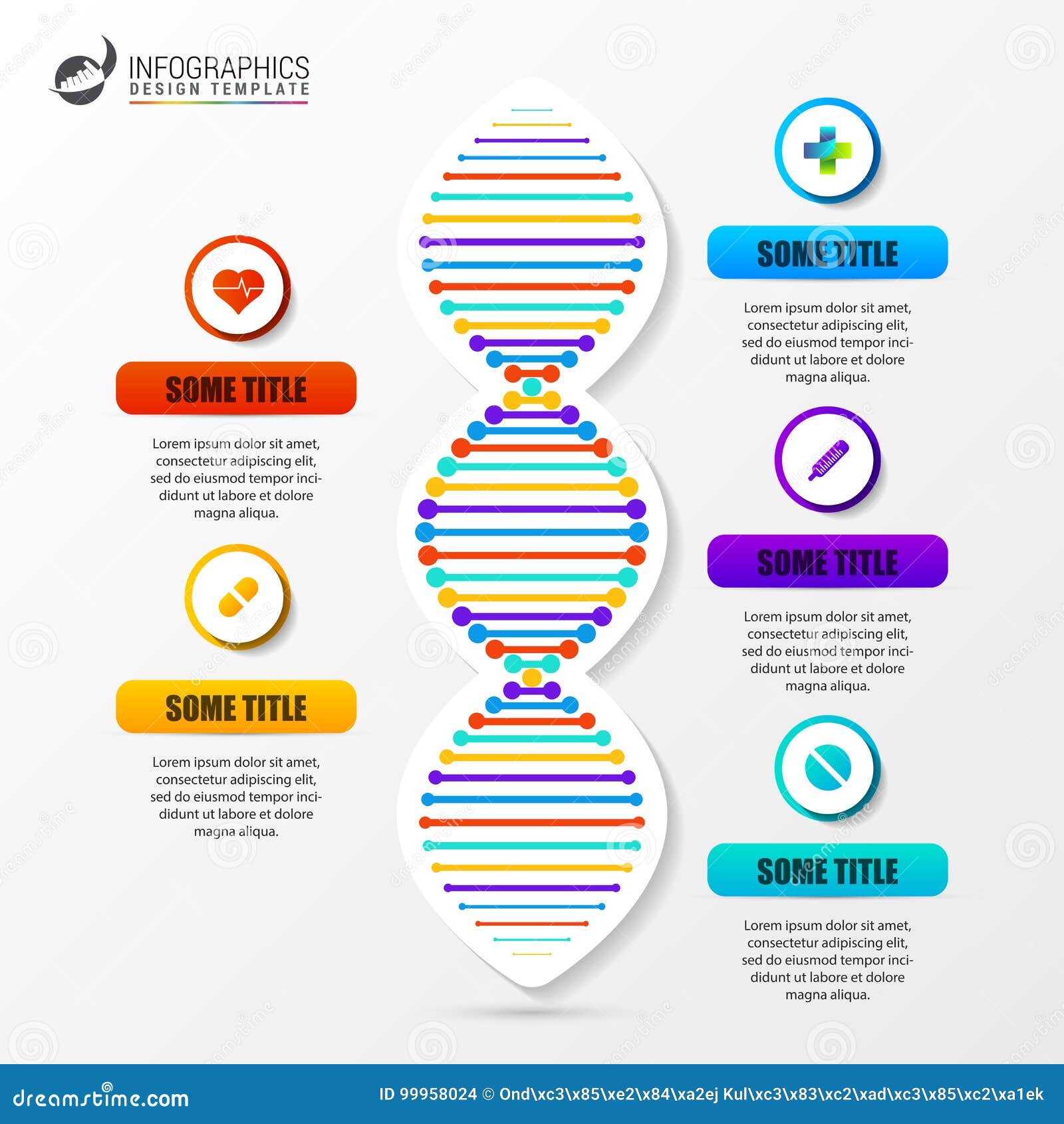 Infographic Template with DNA Structure. Science Concept Stock Vector ...