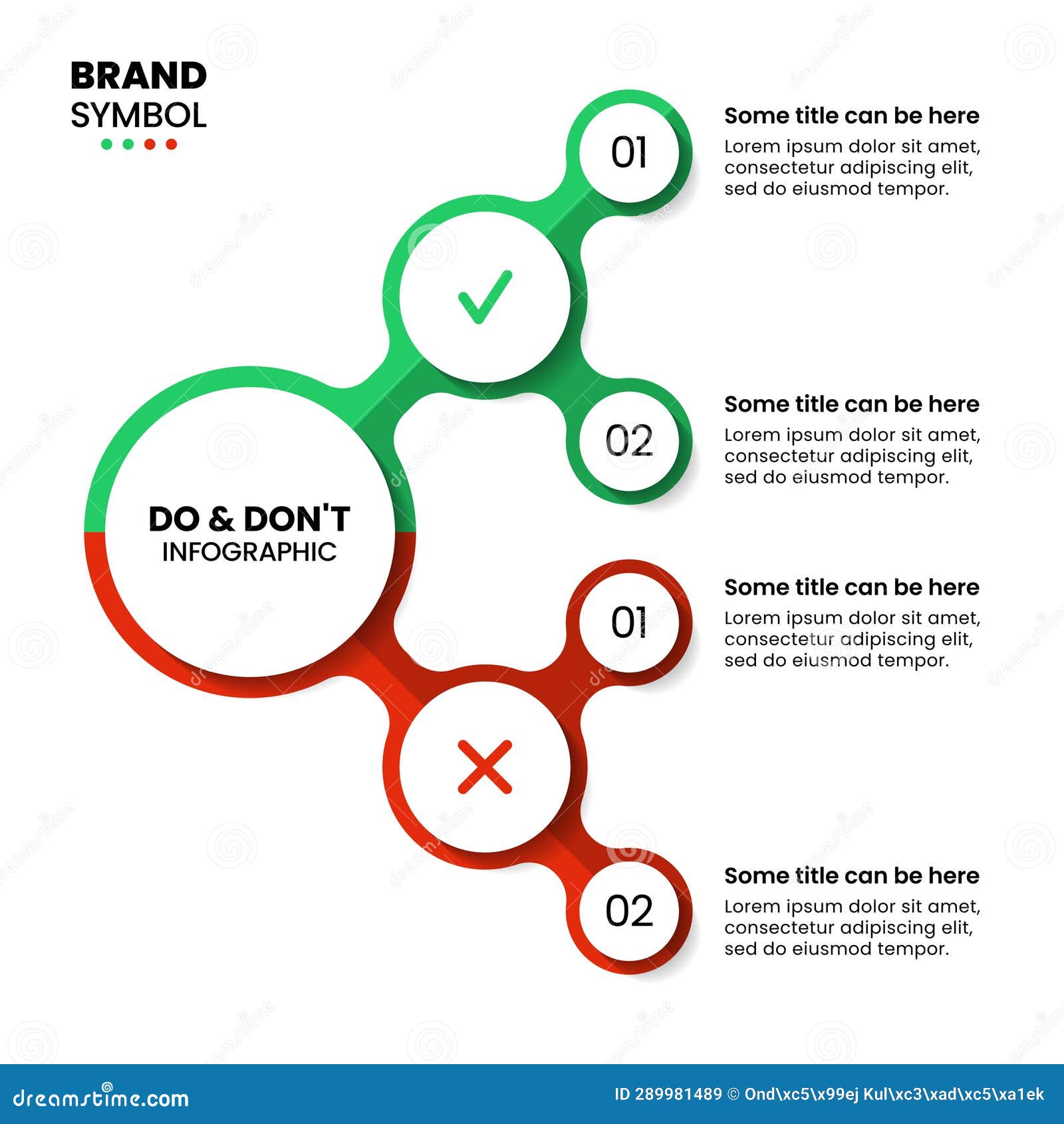 Infographic Template. Do S and Don Ts with 2 Steps Stock Vector ...