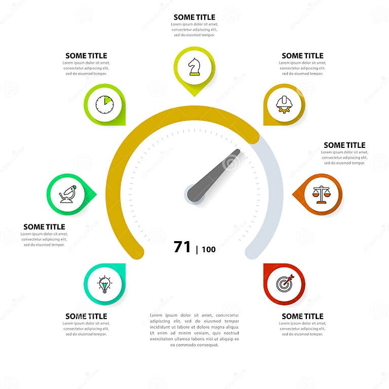 Infographic Template. Editable Indicator with 7 Steps Stock Vector ...