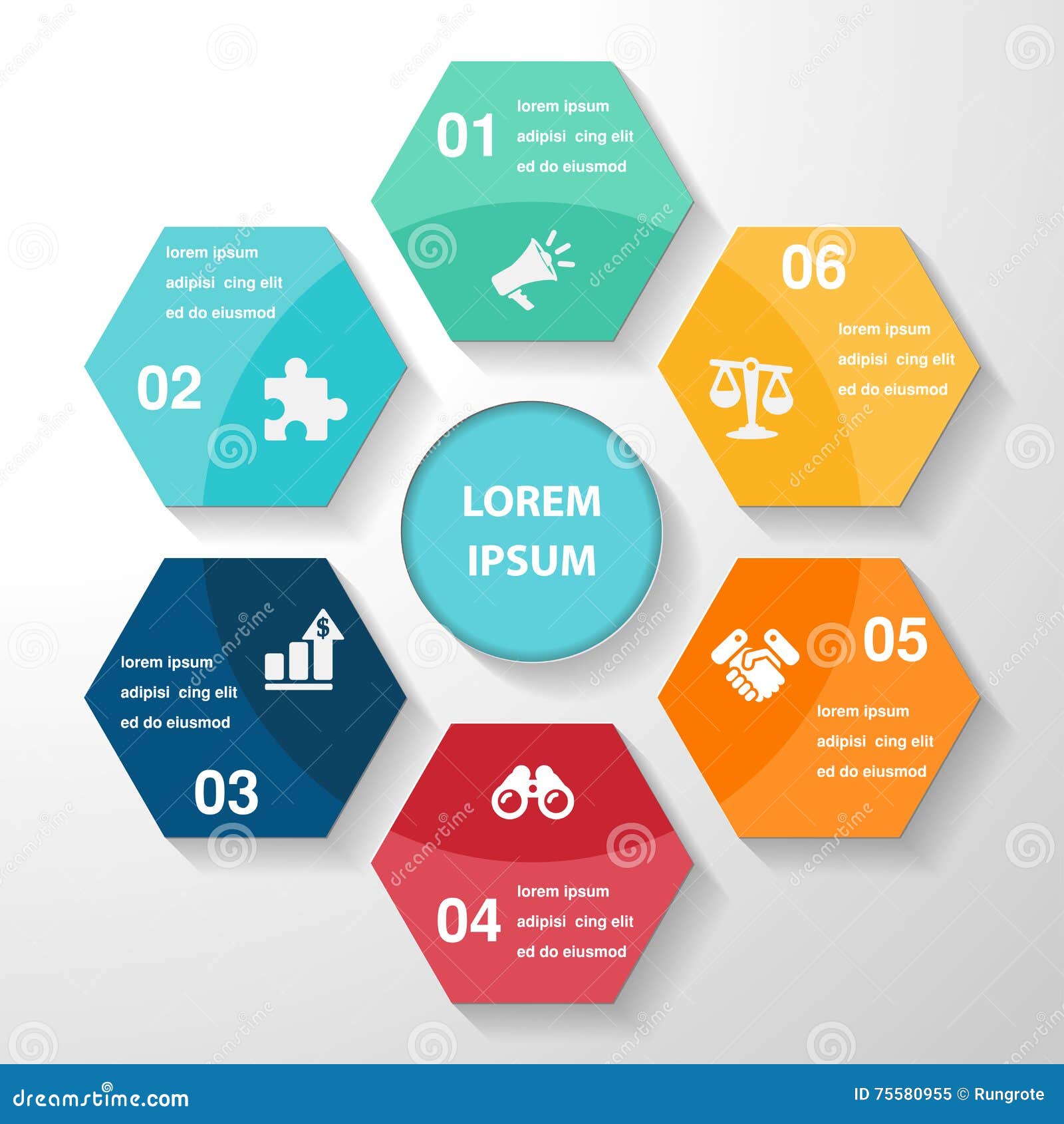 Infographic Template Element, Business Parts Steps or Processes, Vector ...