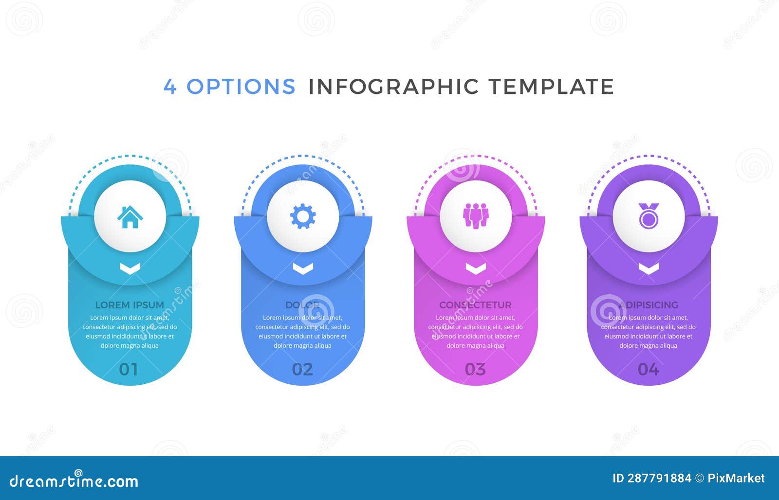 Infographic Template - 4 Elements Stock Vector - Illustration of ...