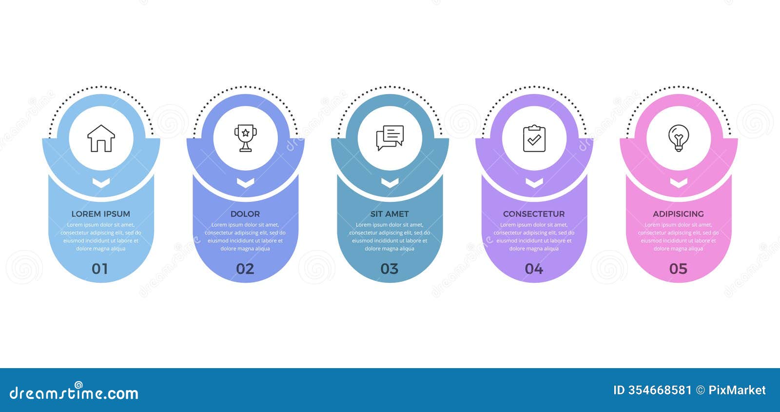 Infographic Template with 5 Elements Stock Illustration - Illustration ...