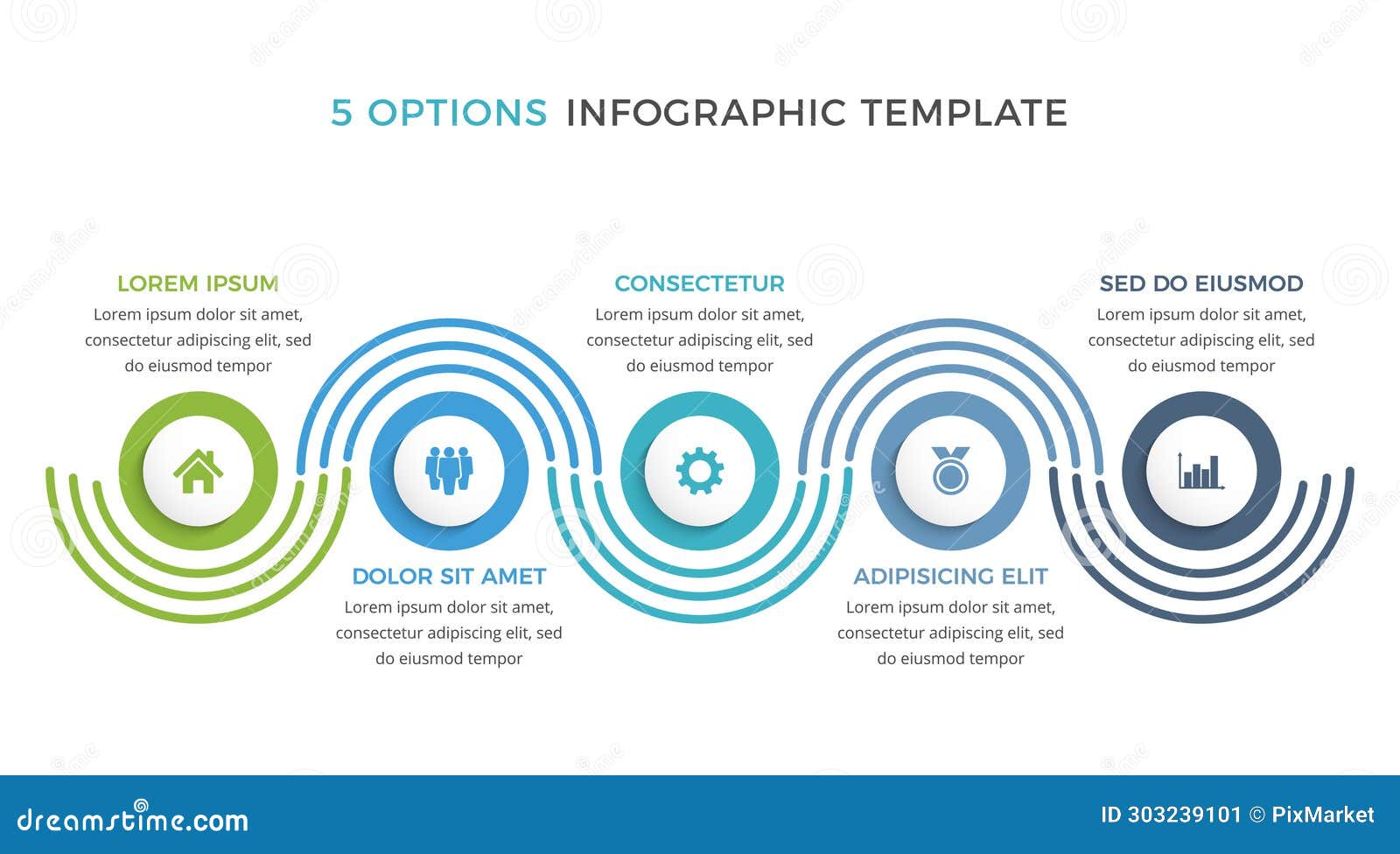 Infographic Template - 5 Elements Stock Vector - Illustration of ...