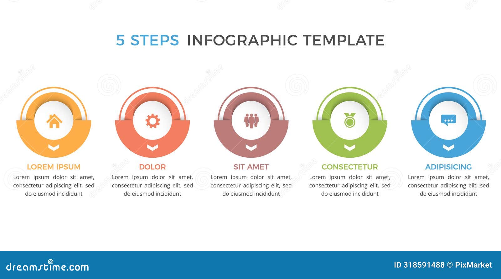Infographic Template - 5 Elements Stock Vector - Illustration of step ...