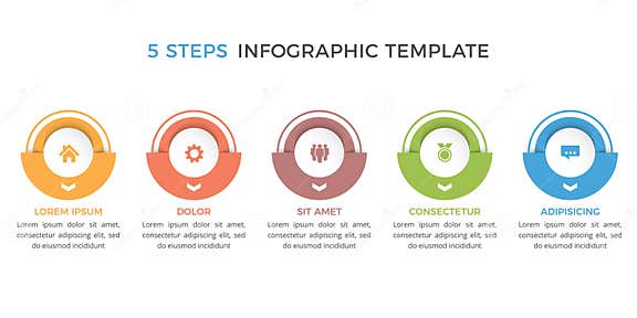 Infographic Template - 5 Elements Stock Vector - Illustration of step ...