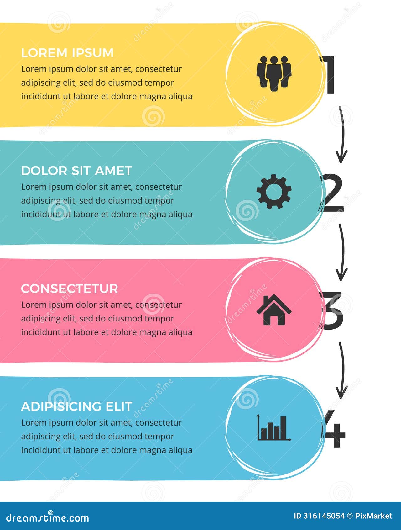 Infographic Template with 4 Elements Stock Vector - Illustration of ...