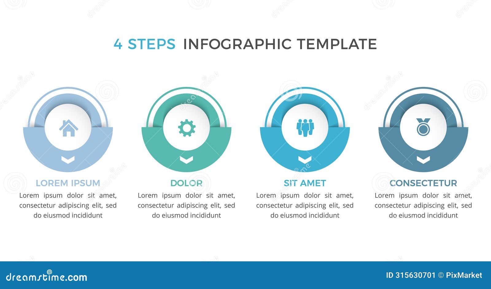 Infographic Template - 4 Elements Stock Vector - Illustration of ...