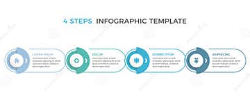 Infographic Template - 4 Elements Stock Vector - Illustration of flow ...