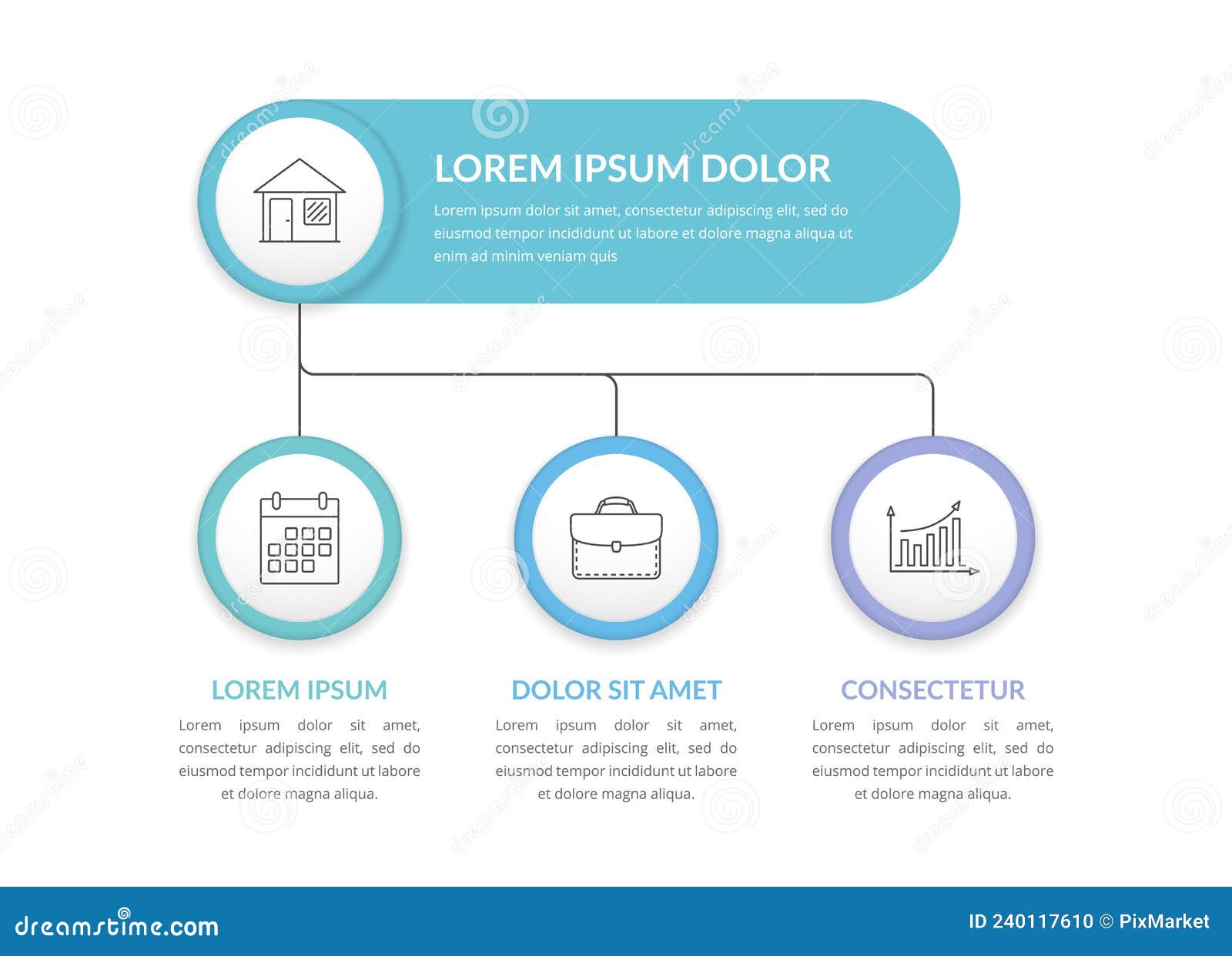 Infographic Template with 3 Elements Stock Vector - Illustration of ...