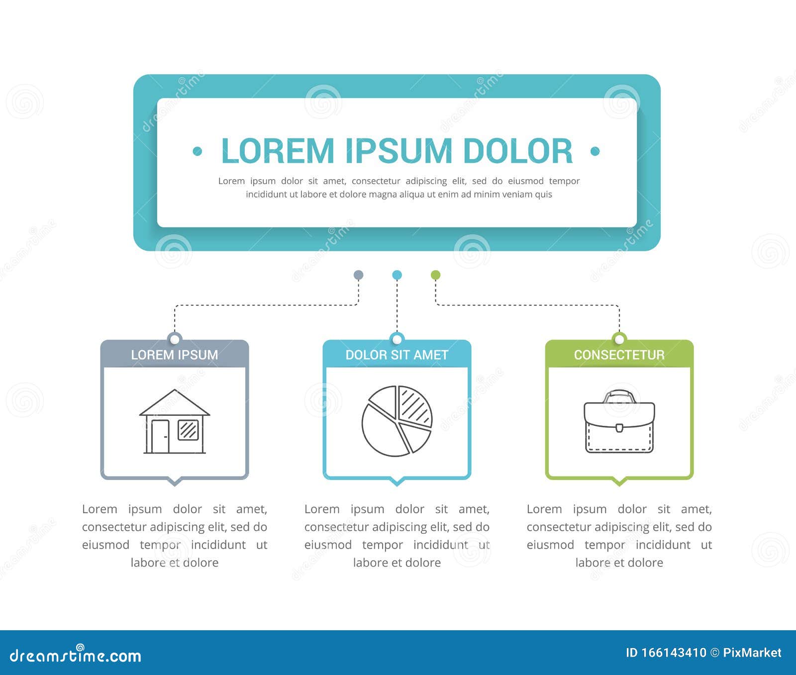 Infographic Template with 3 Elements Stock Vector - Illustration of ...