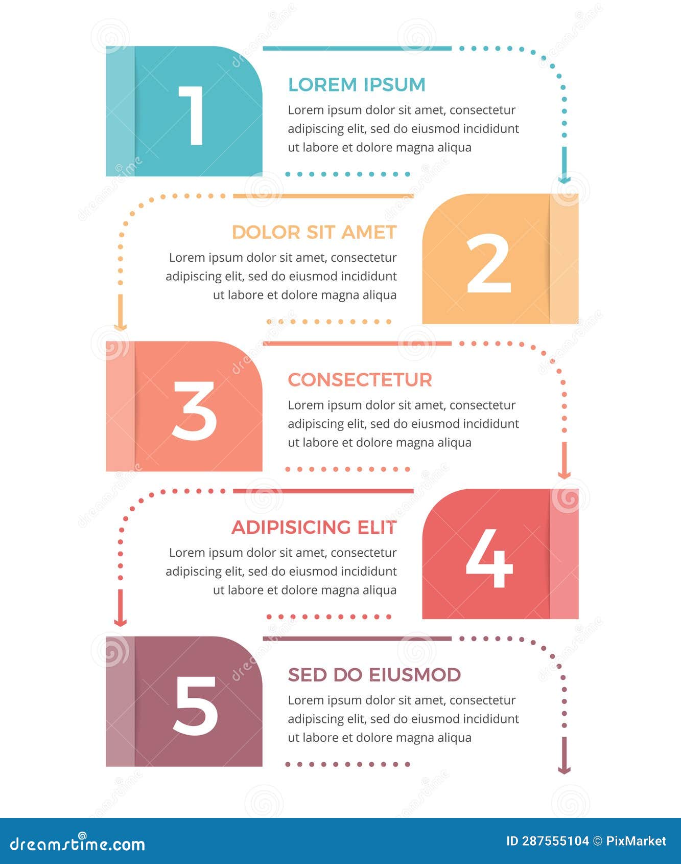 Infographic Template - 5 Elements Stock Vector - Illustration of arrow ...