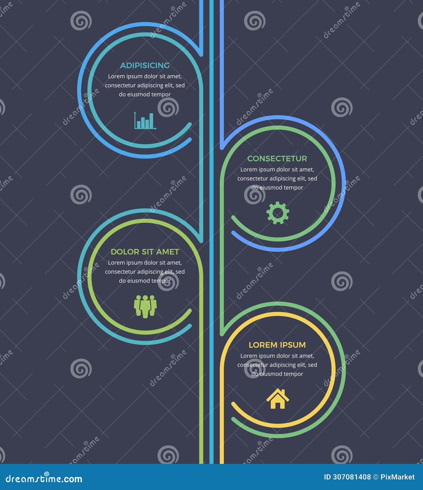 Infographic Template - 4 Elements Stock Vector - Illustration of ...