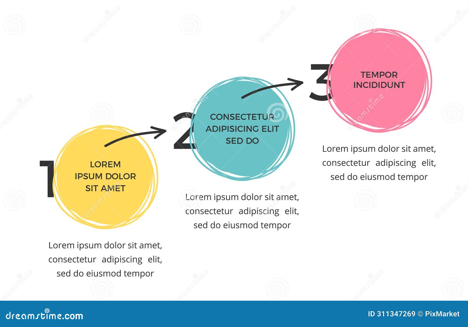 Infographic Template with 3 Elements Stock Vector - Illustration of ...