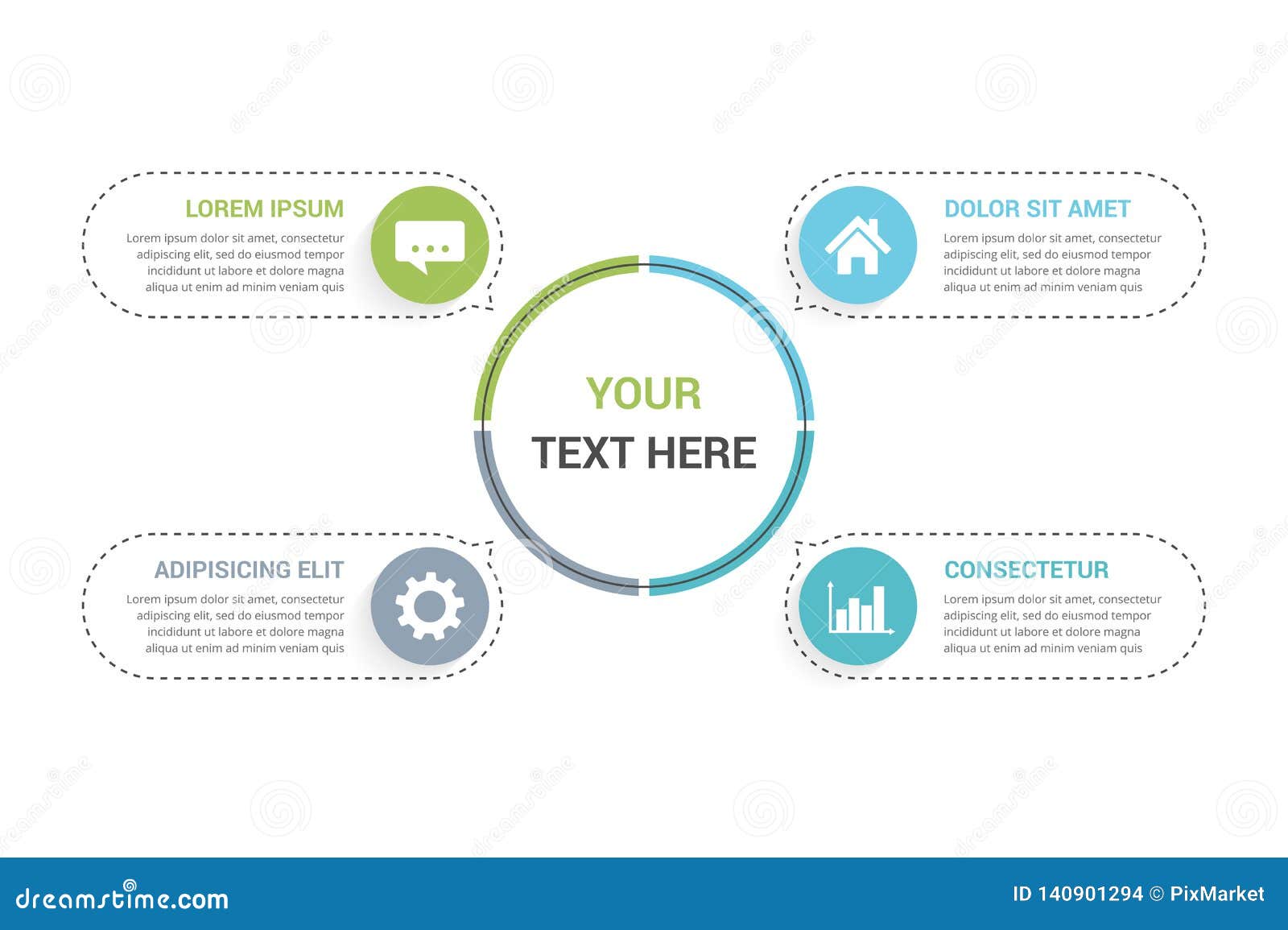 Infographic Template with 4 Elements Stock Vector - Illustration of ...