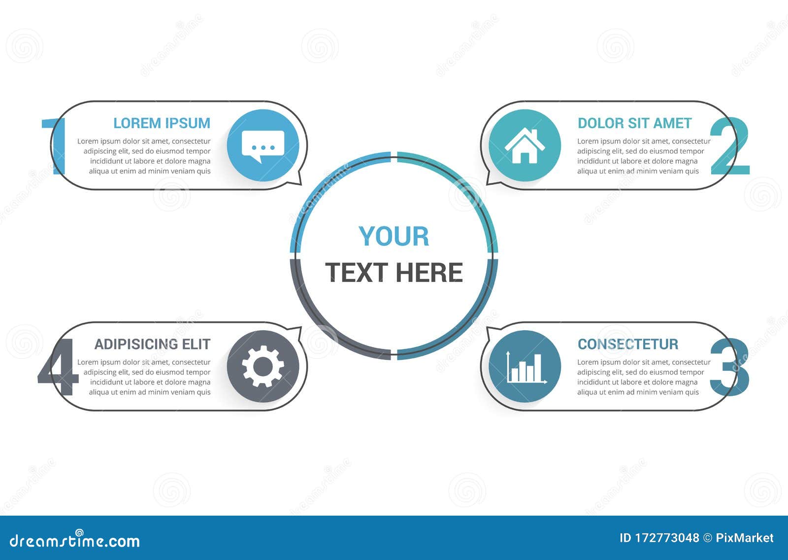 Infographic Template with 4 Elements Stock Vector - Illustration of ...