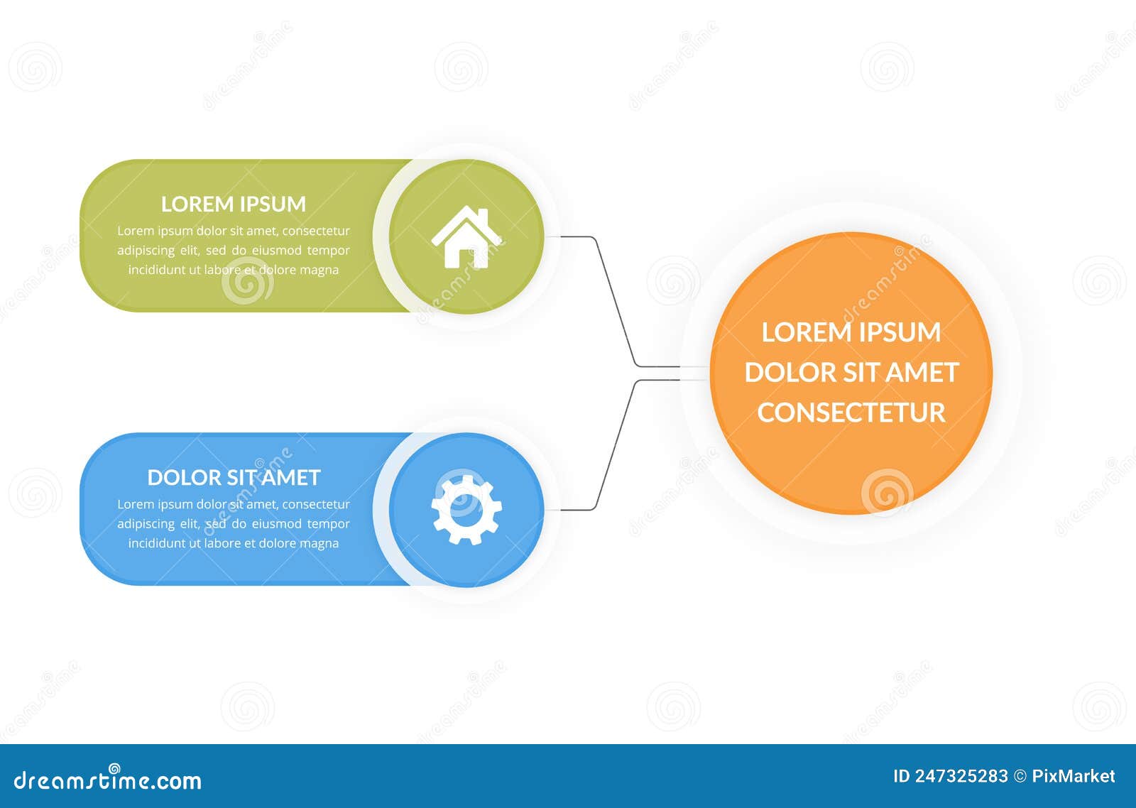 Infographic Template with 2 Elements Stock Vector - Illustration of ...
