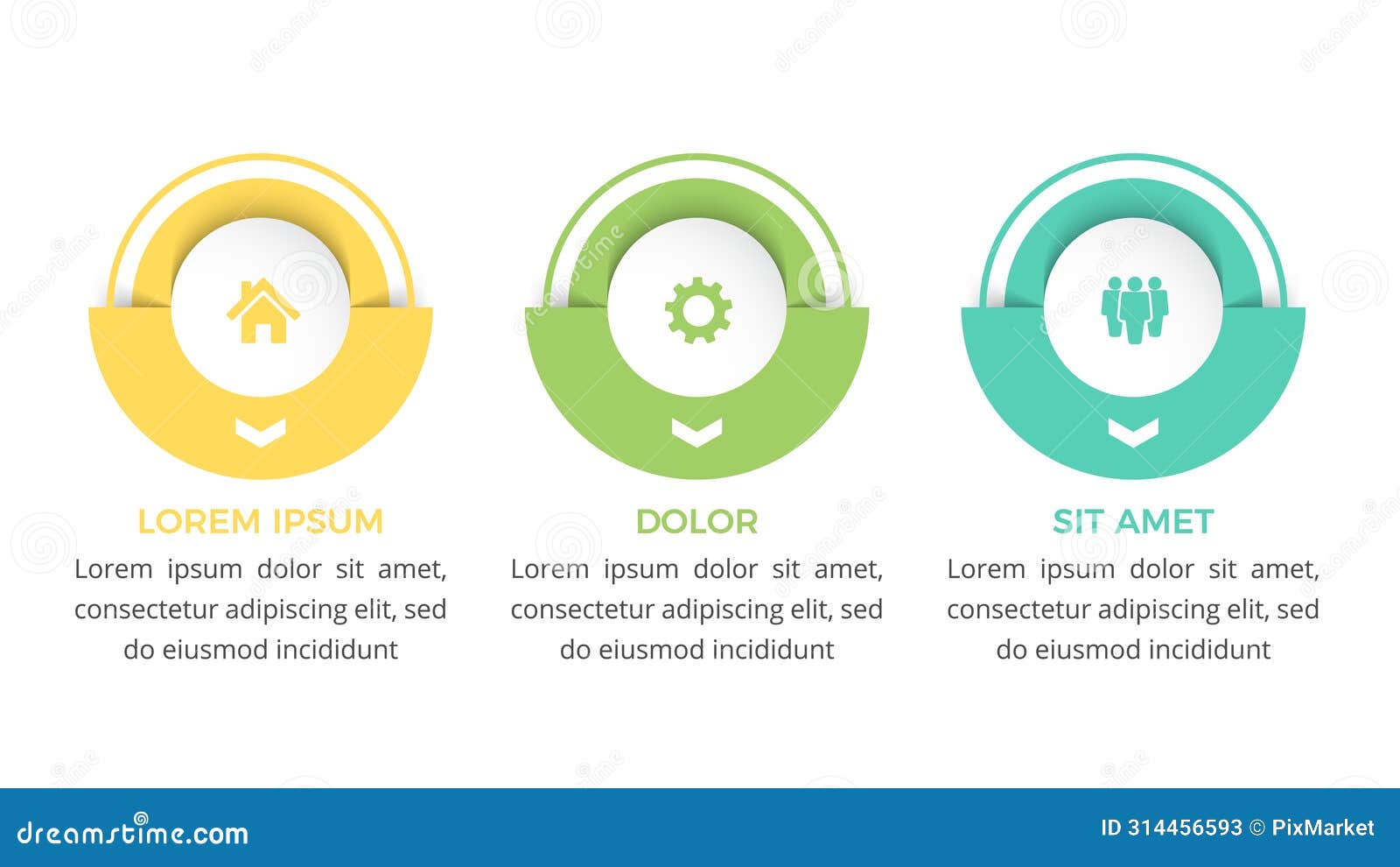 Infographic Template - 3 Elements Stock Vector - Illustration of three ...