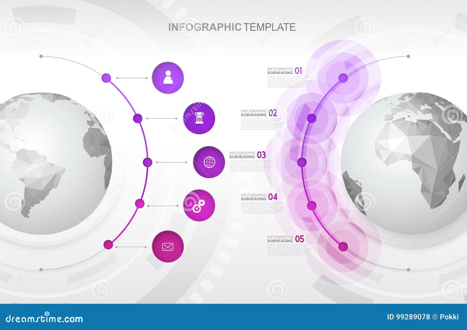 Five Circles Together, Teamwork Concept, Infographic Wheel, Vector Logo ...
