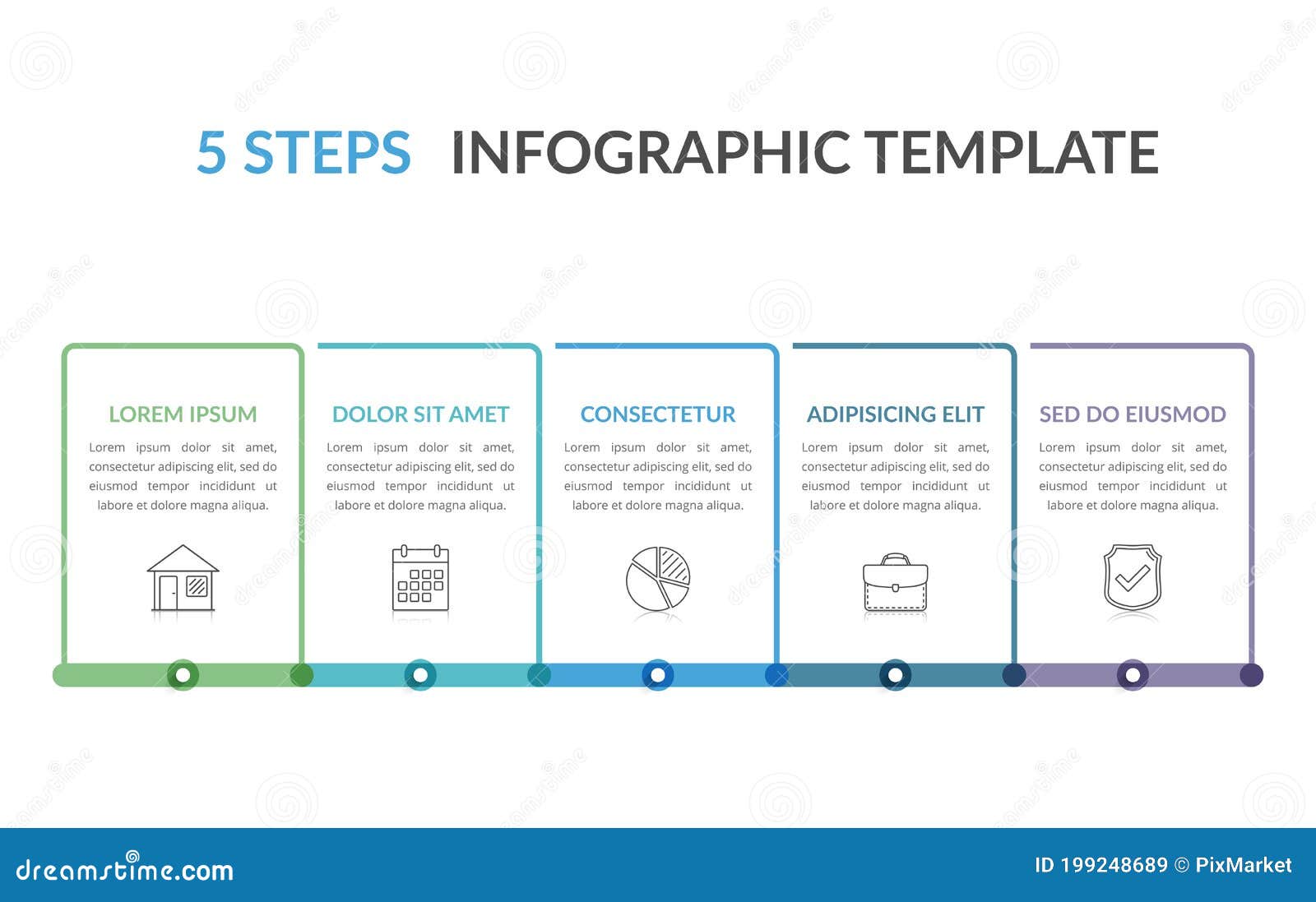 5 Steps - Infographic Template Stock Vector - Illustration of info ...
