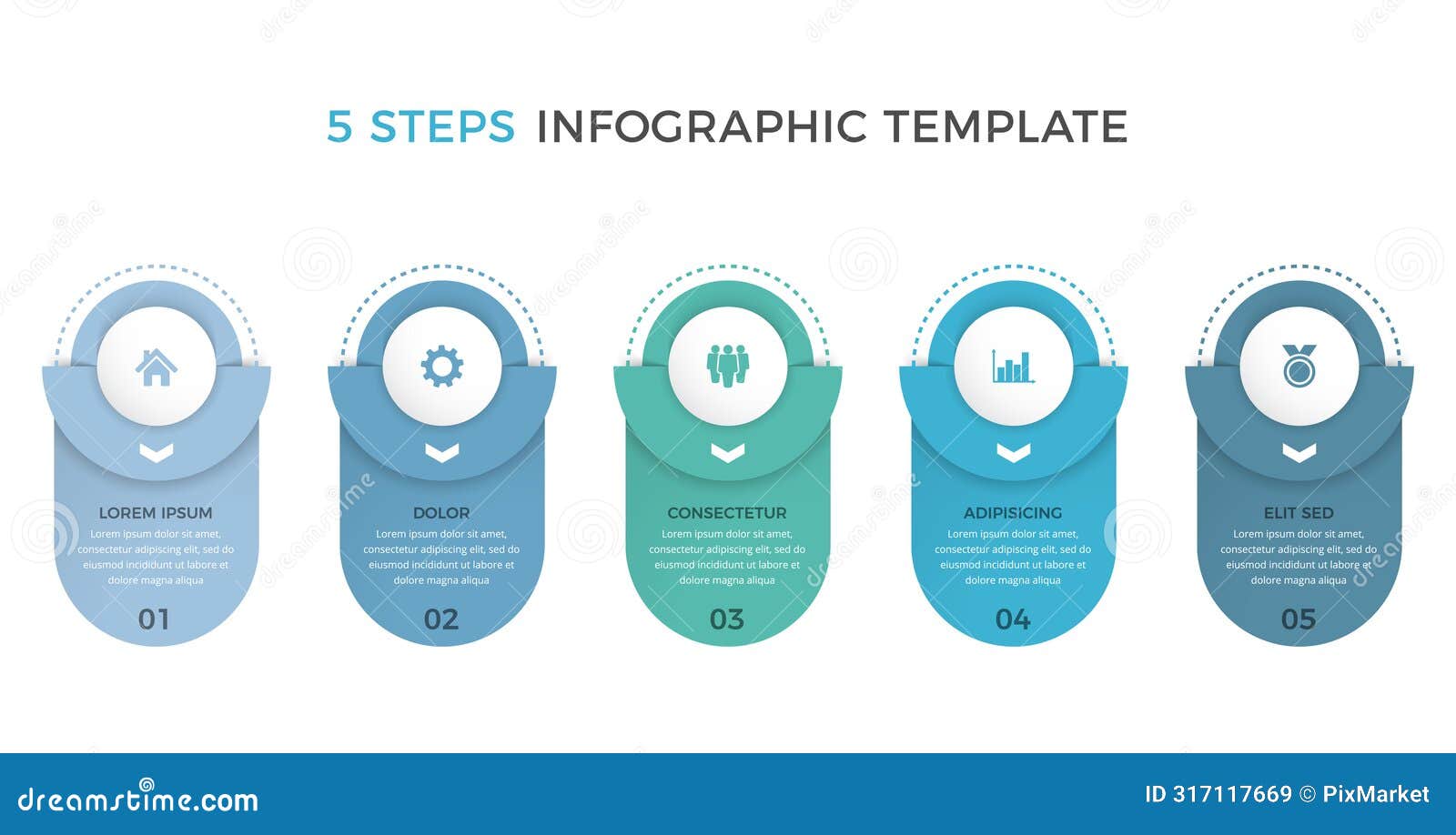 Infographic Template - 5 Elements Stock Vector - Illustration of ...