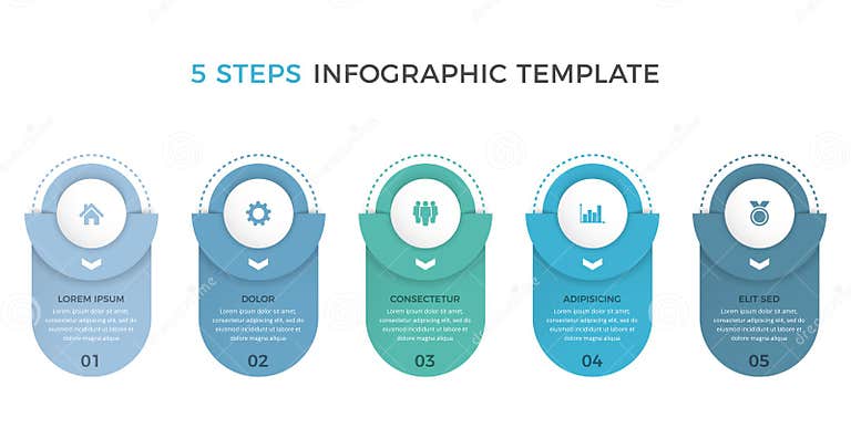 Infographic Template - 5 Elements Stock Vector - Illustration of ...