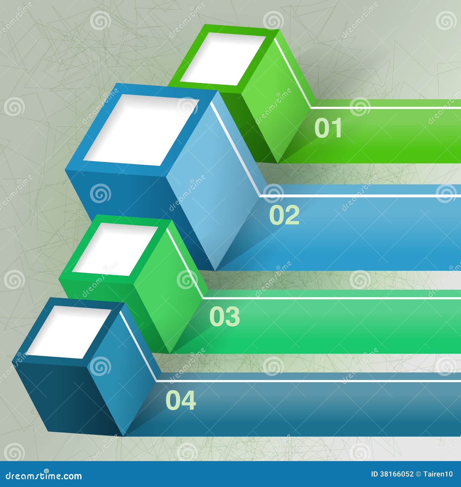 Infographic Template with Four Cubes. Stock Vector - Illustration of ...