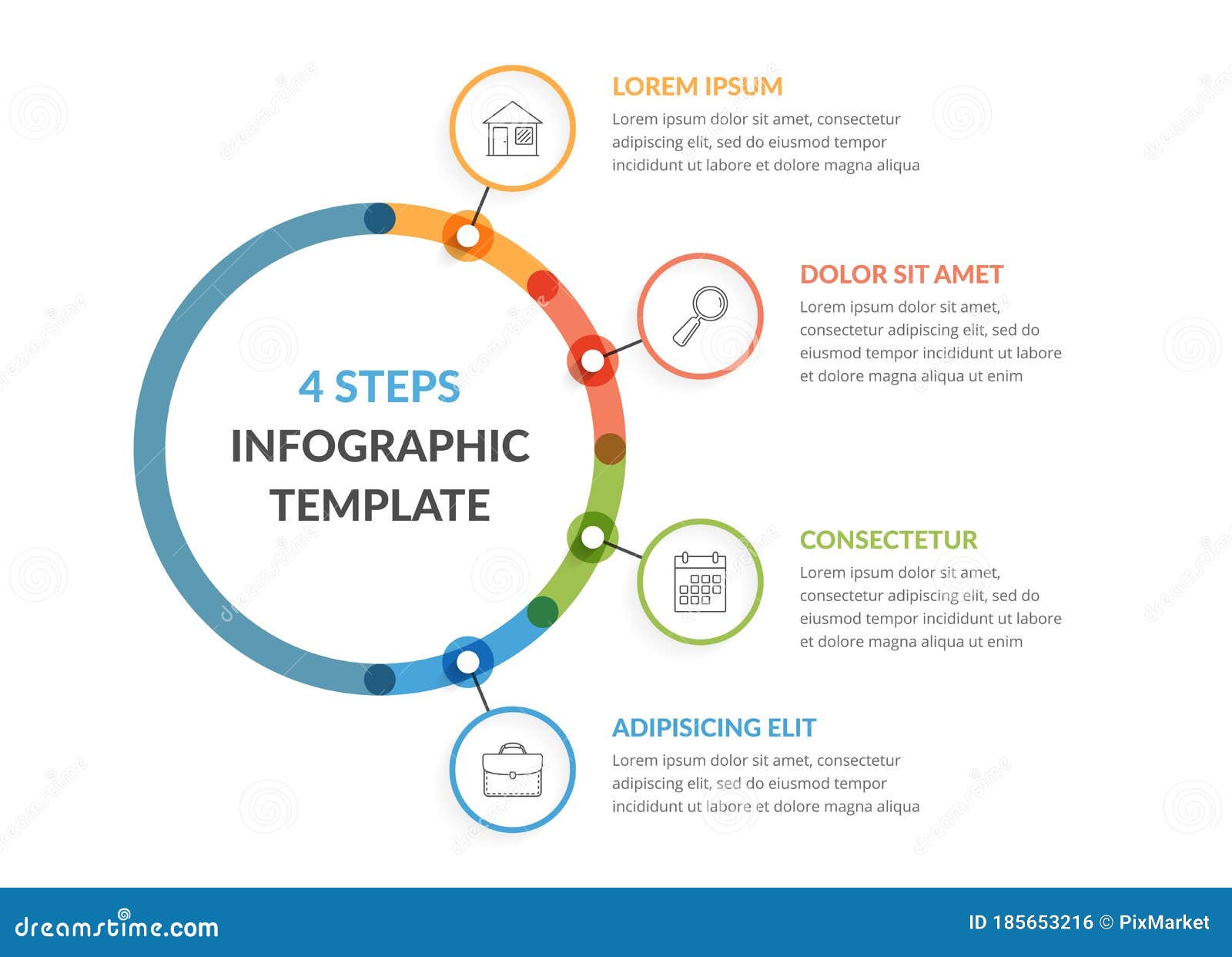 Infographic Template with Four Elements Stock Vector - Illustration of ...