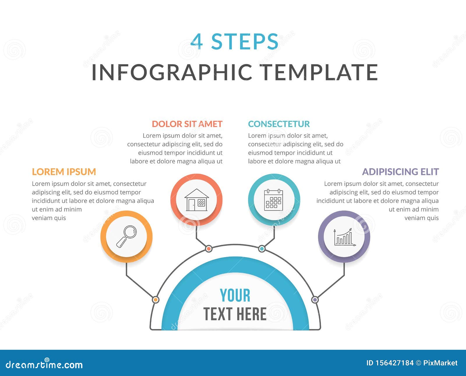 Infographic Template with Four Elements Stock Vector - Illustration of ...
