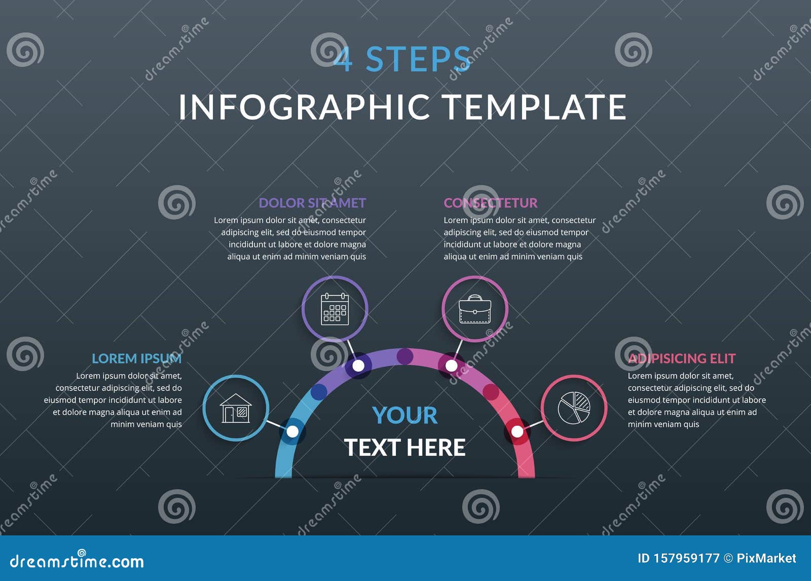 Infographic Template with Four Elements Stock Vector - Illustration of ...