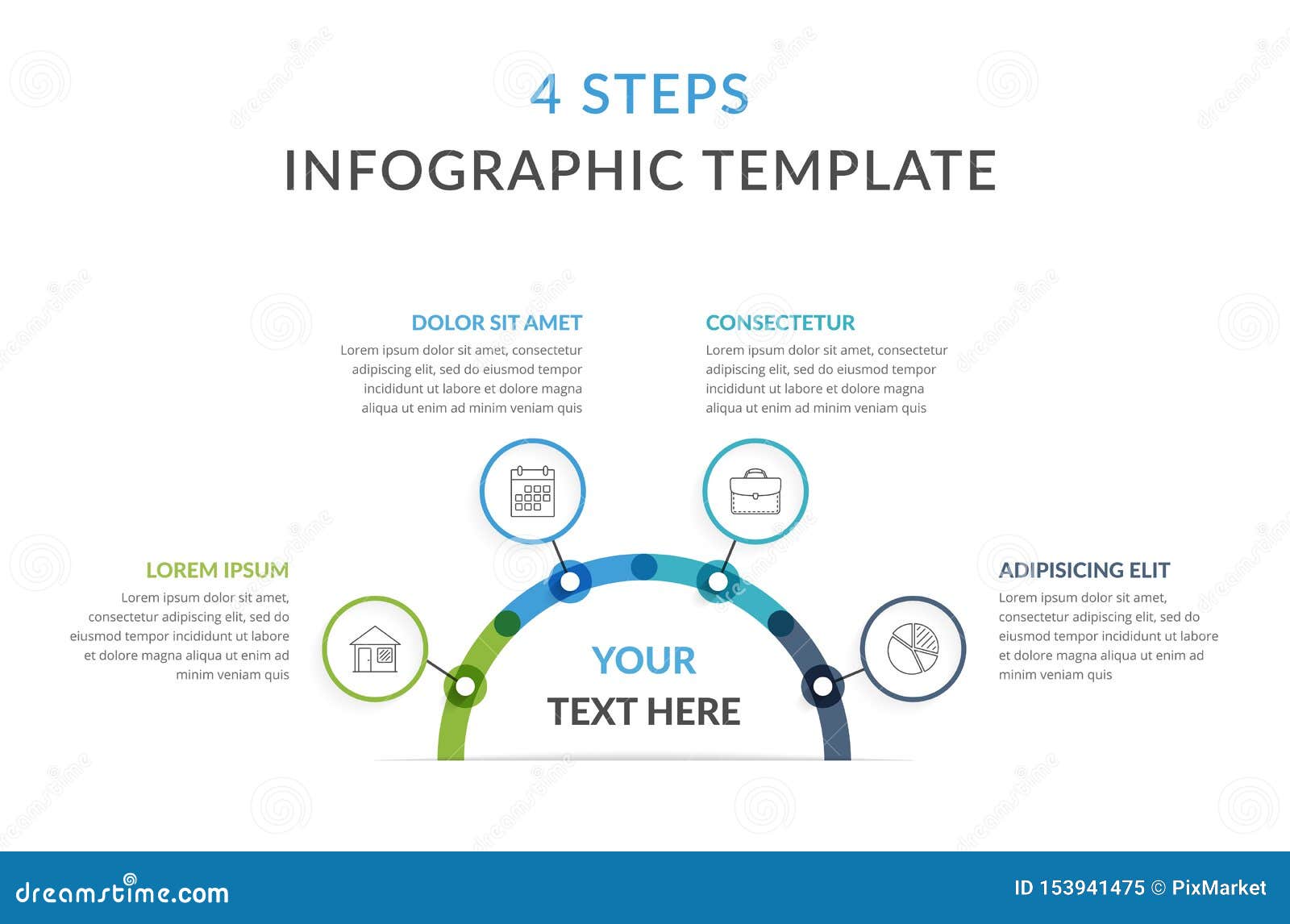 Infographic Template with Four Elements Stock Vector - Illustration of ...