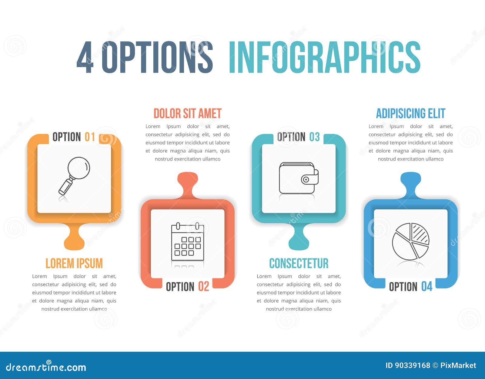 Infographic Template with Four Options Stock Vector - Illustration of ...