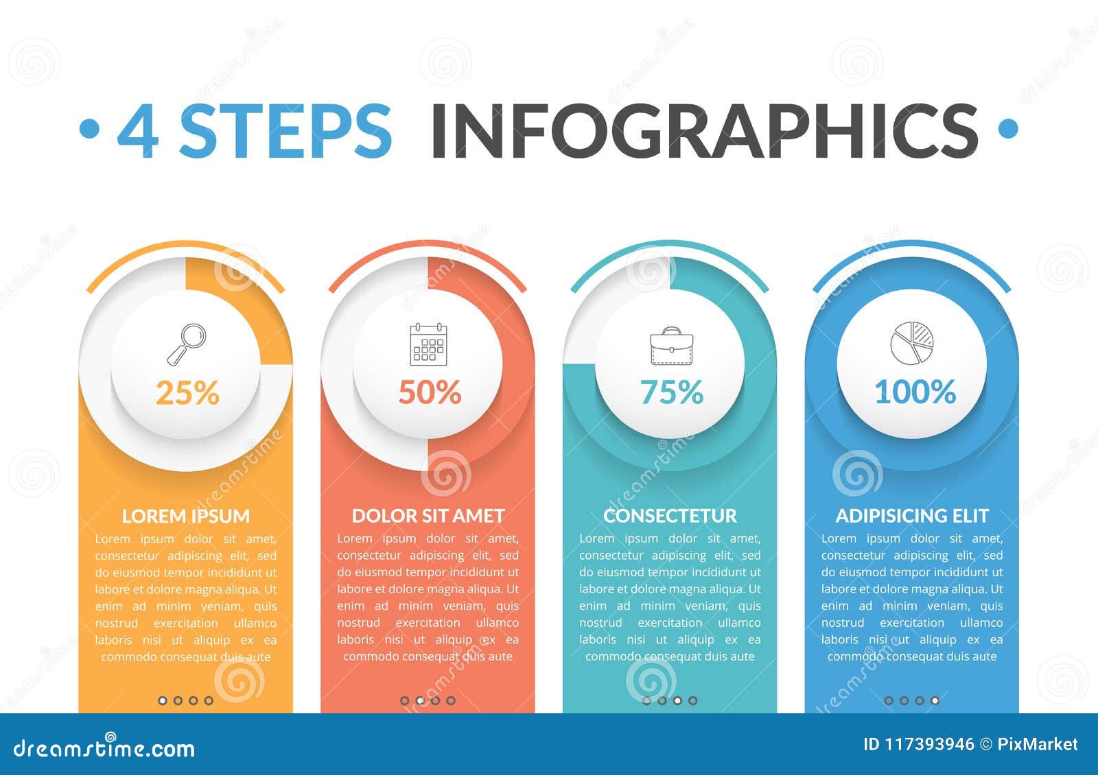 4 Steps Infographics stock vector. Illustration of four - 117393946