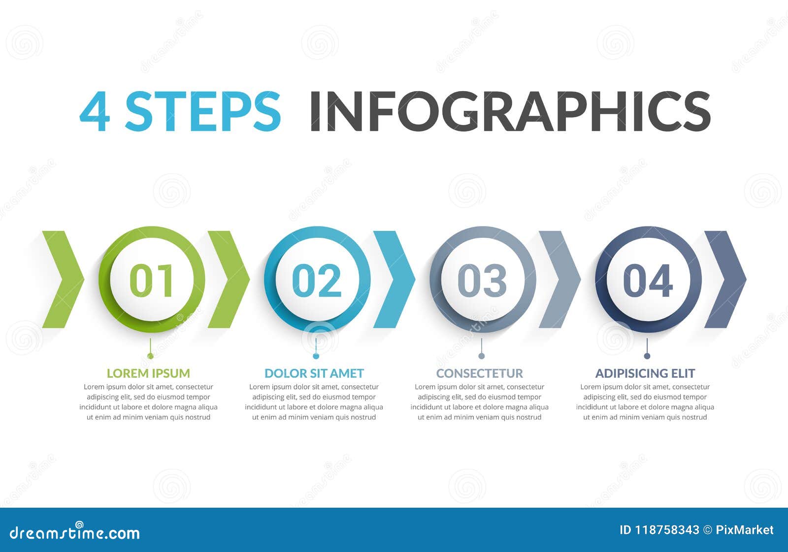 4 Steps Infographics stock vector. Illustration of design - 118758343