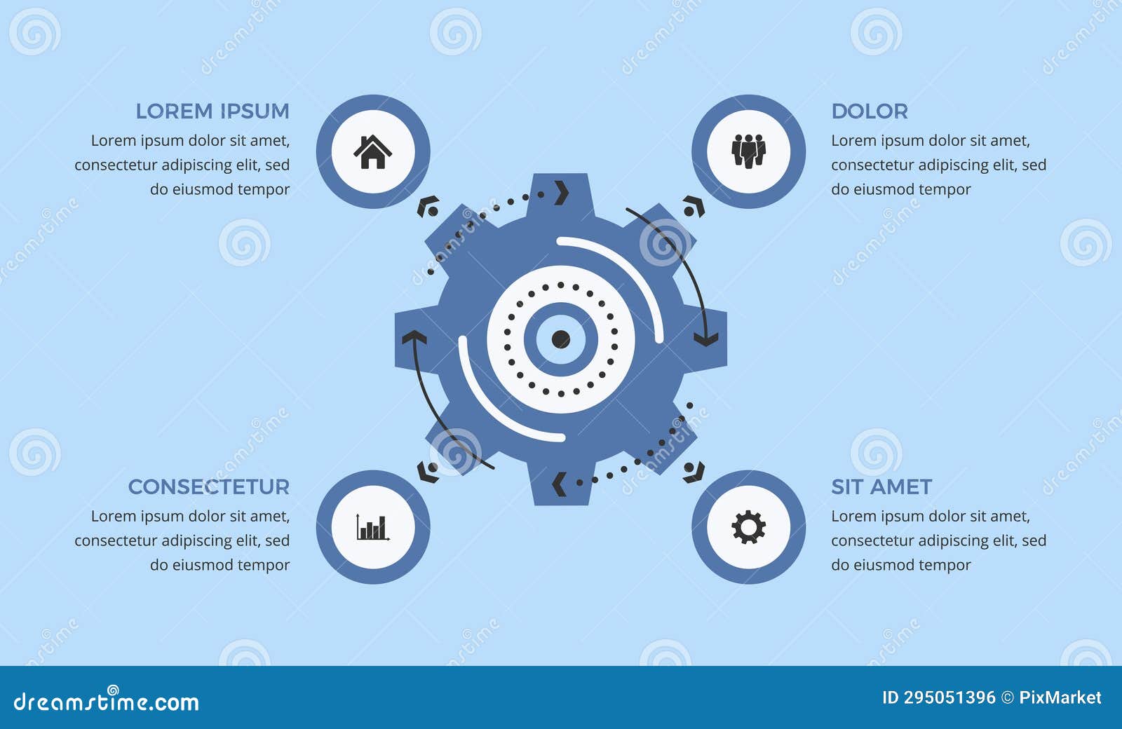 Infographic Template with Gear Stock Illustration - Illustration of ...