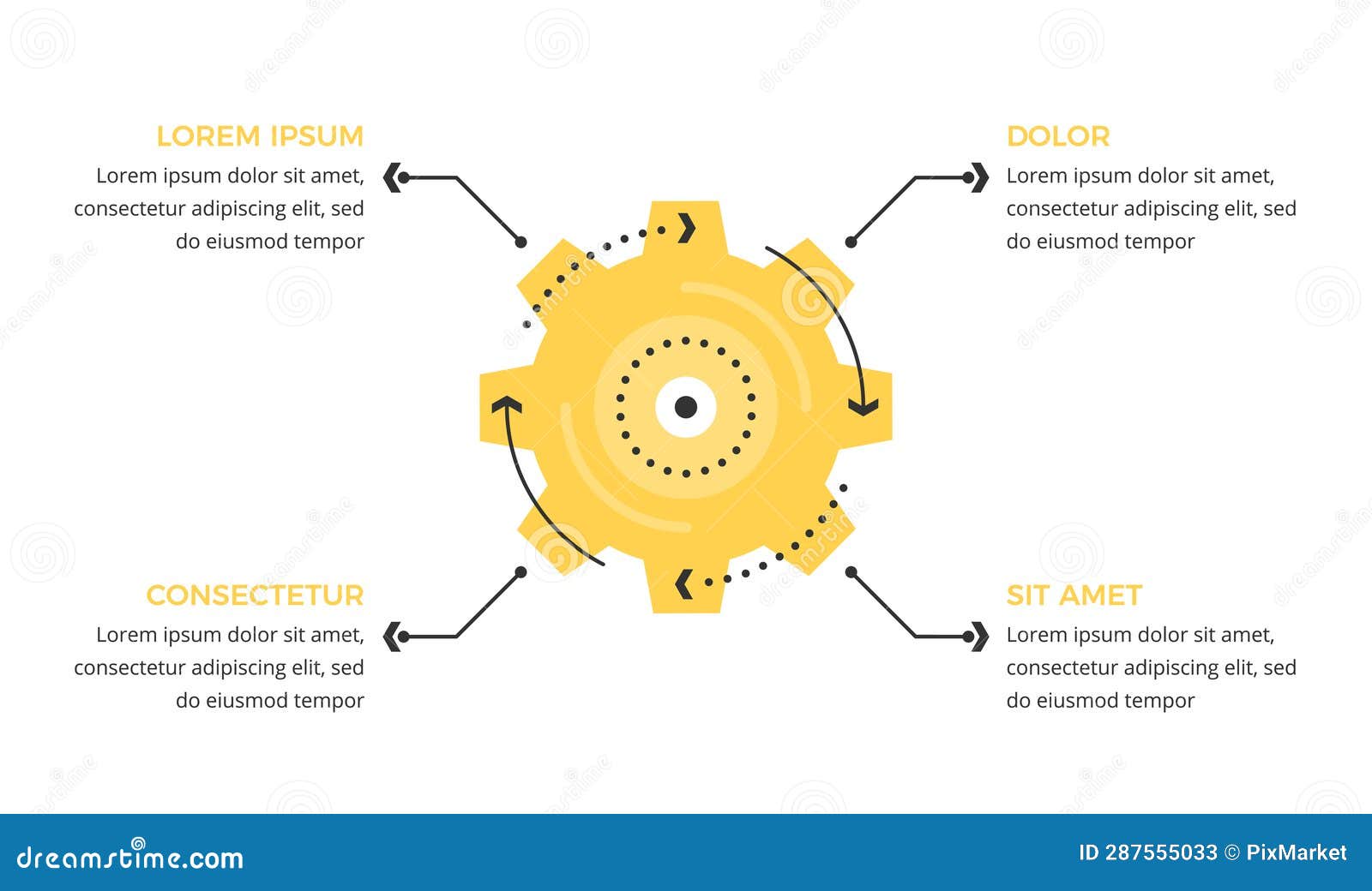 Infographic Template with Gear Stock Illustration - Illustration of ...