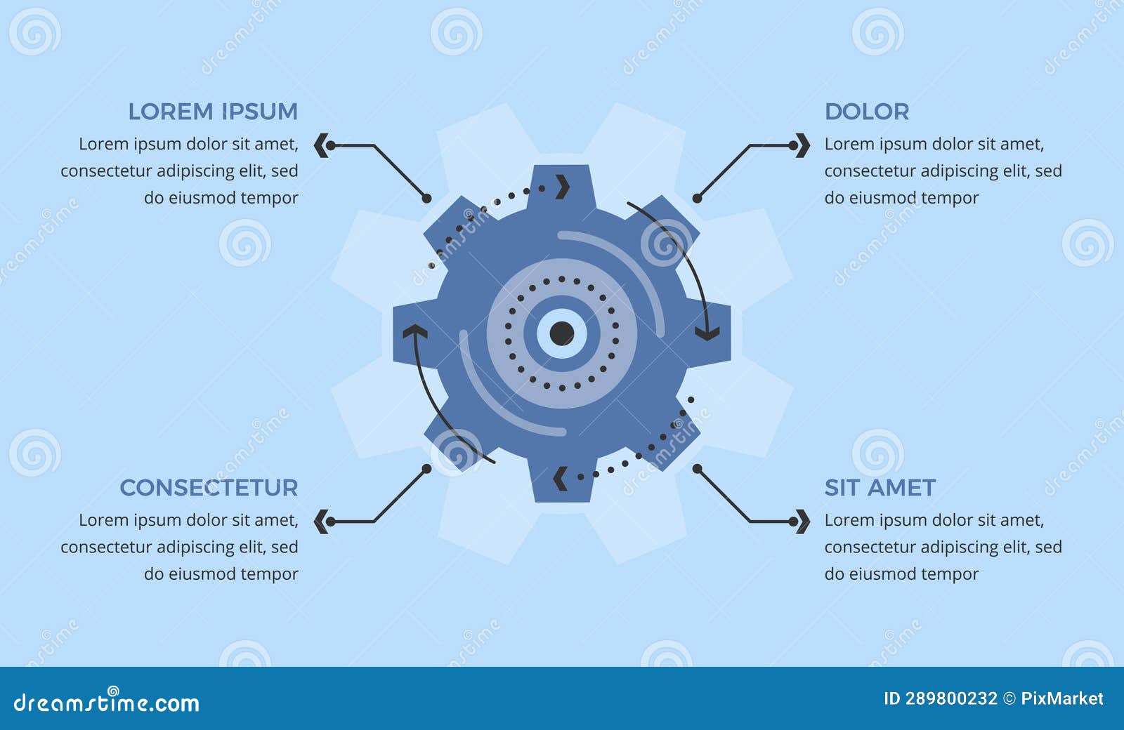 Infographic Template with Gear Stock Illustration - Illustration of ...