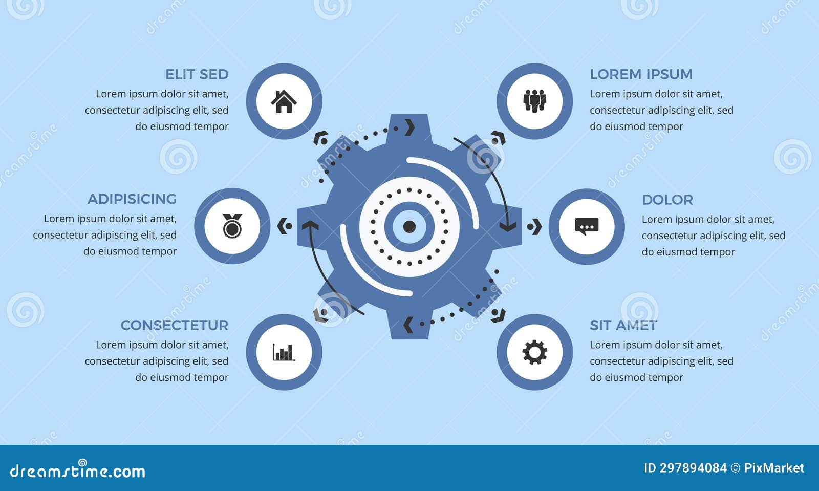 Infographic Template with Gear Stock Illustration - Illustration of ...
