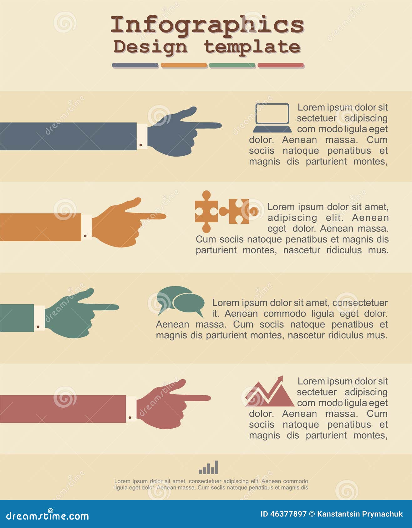 Infographic Template with Hands and Text. Vector Stock Vector ...