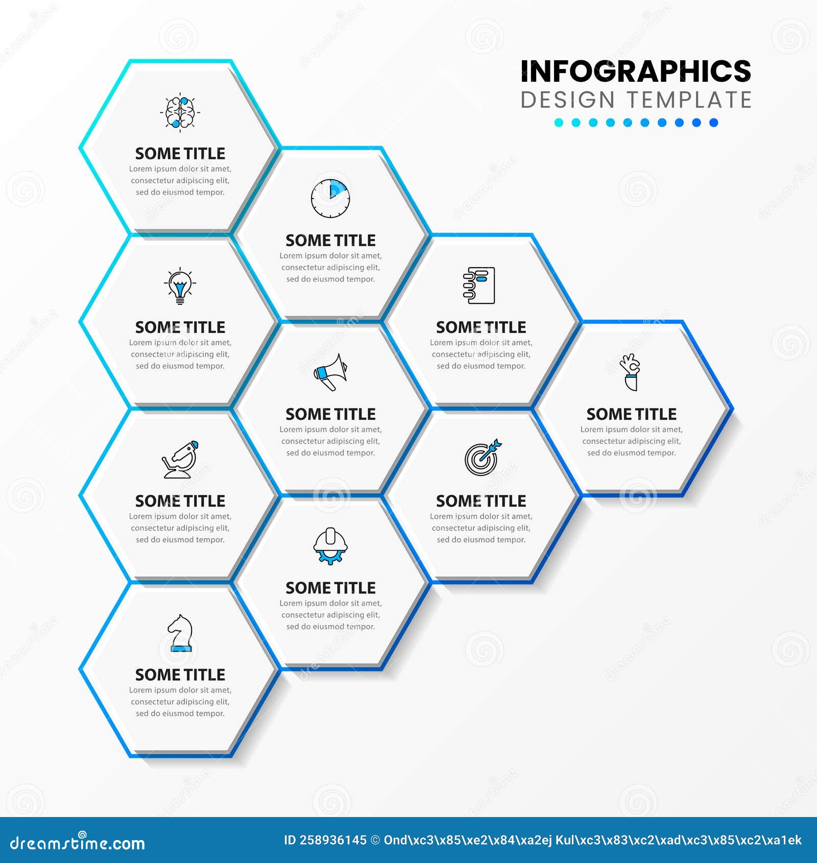 Infographic Template. 10 Hexagons Folded into an Arrow Stock Vector ... Infographic Template. 10 Hexagons Folded into an Arrow Stock Vector ...