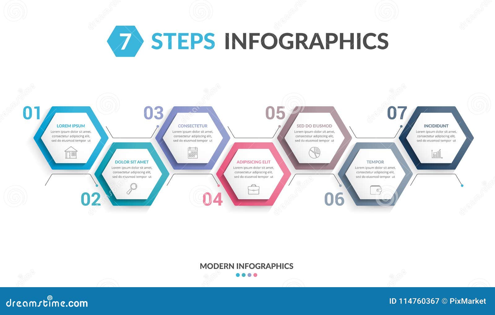 7 Steps Infographics stock vector. Illustration of layout - 114760367